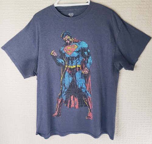 Superman Distressed Blue T-Shirt XL Short Sleeve DC Comics | eBay
