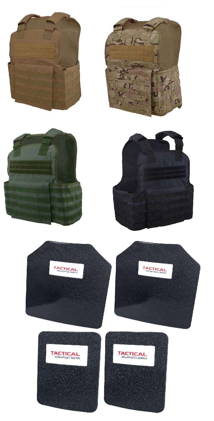 Tactical Scorpion 4 Pc Level III+ / AR500 Body Armor Plates Muircat ...