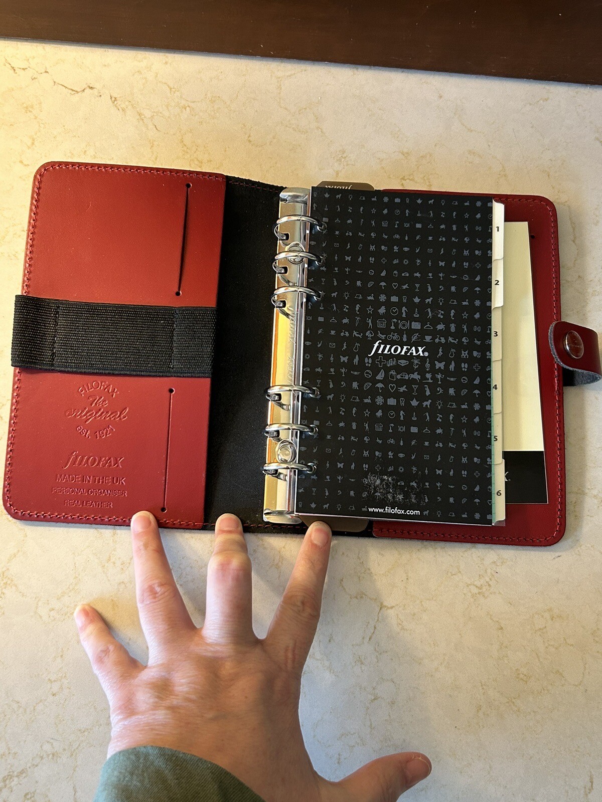 Filofax Planner Binder Personal Size Organizer Red Leather With Some ...