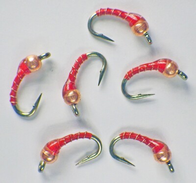 Zebra Midge Tungsten Nymphs Copper Red - Premium Trout Fly Fishing ...