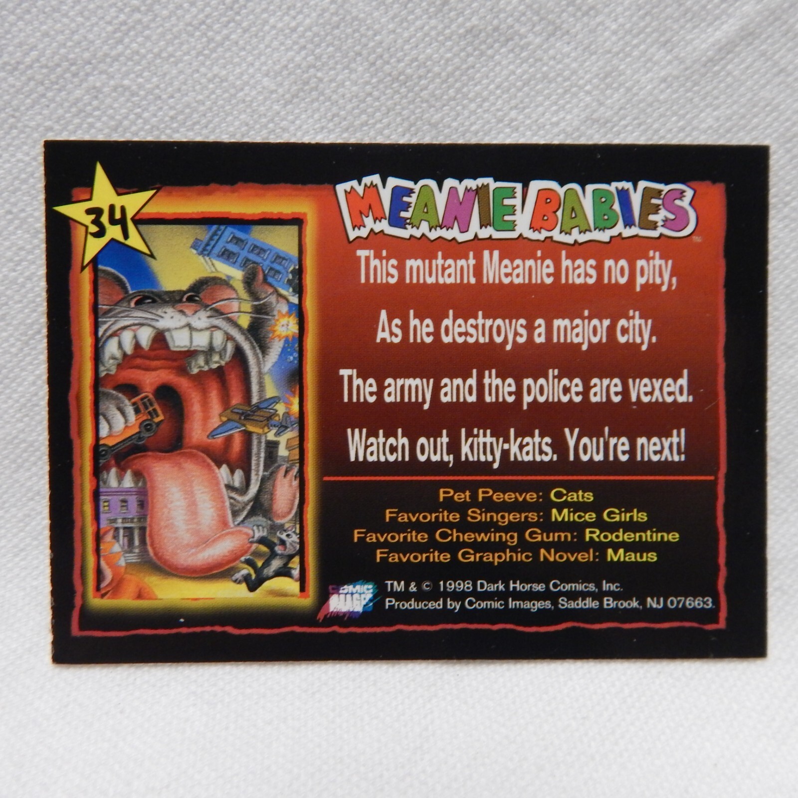 MEANIE BABIES TRADING CARD BIG MOUTH #34 | eBay