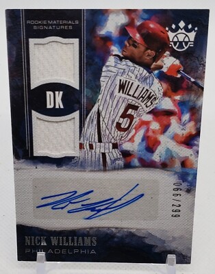 2018 Diamond Kings DK Rookie Materials Signatures #37 Nick Williams ...