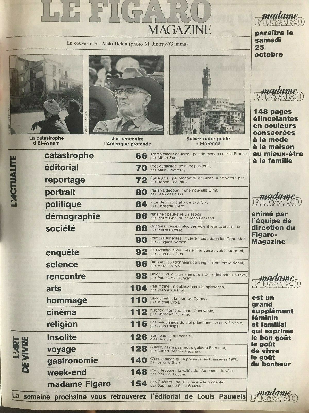 LE FIGARO MAGAZINE ALAIN DELON | eBay