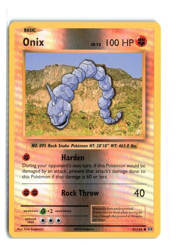 Onix 61/108 XY Evolutions Reverse Holo Pokemon TCG NM-LP | eBay