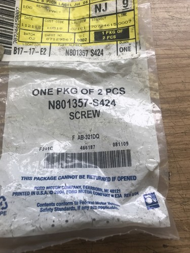 Ford N801357-S424 Screw Bolt Pack of 2 OEM | eBay
