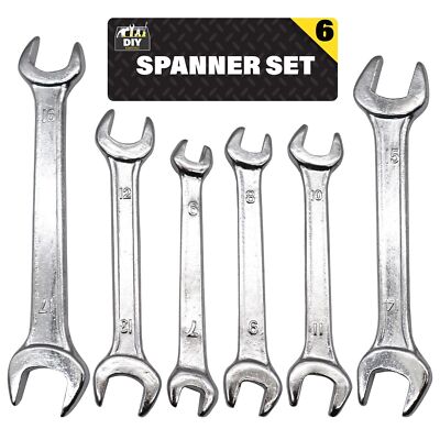 6pk Spanner Set Metric Open End 6–17mm Double Ended Garage DIY Hand ...