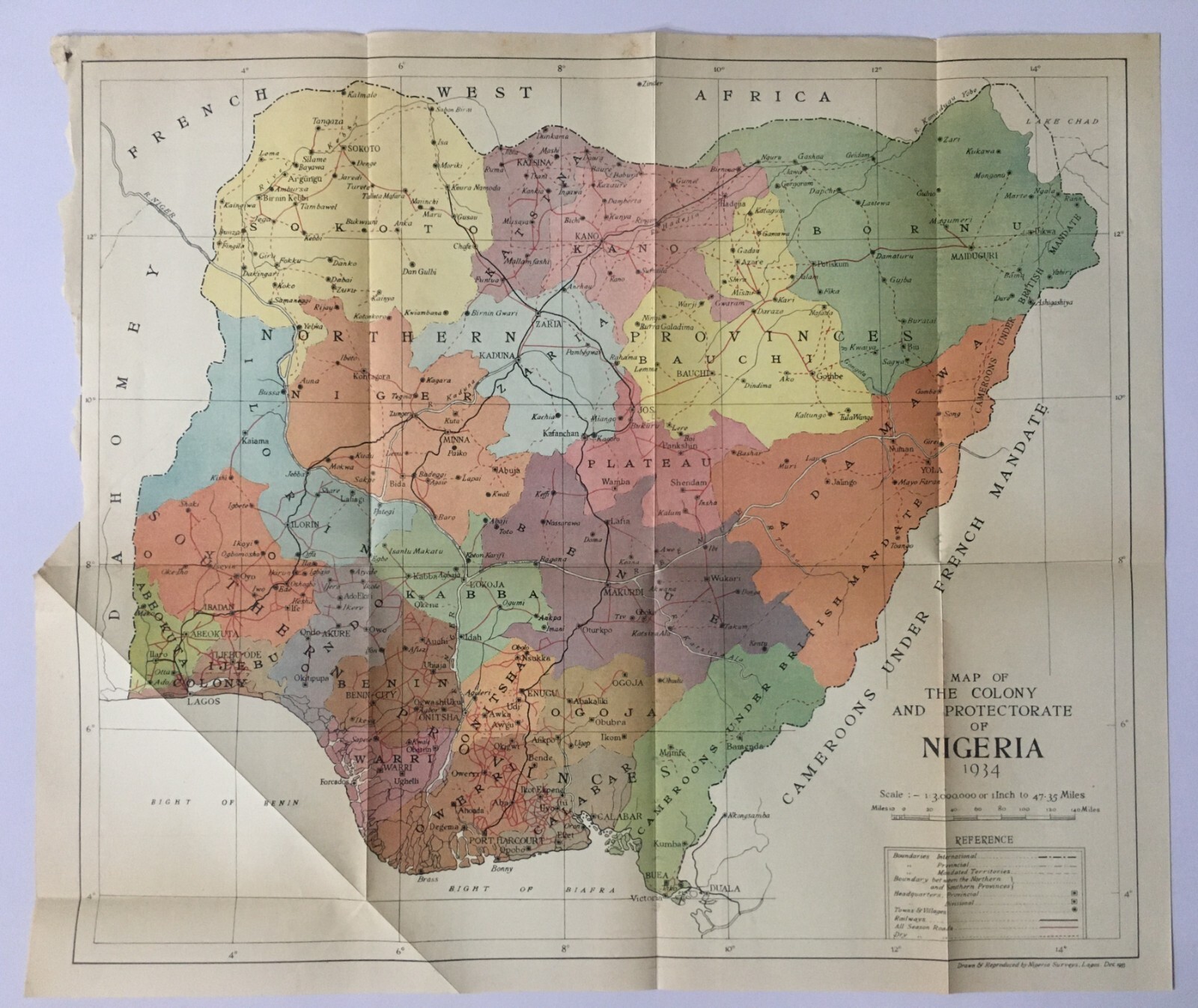 Nigeria Political Map Africa