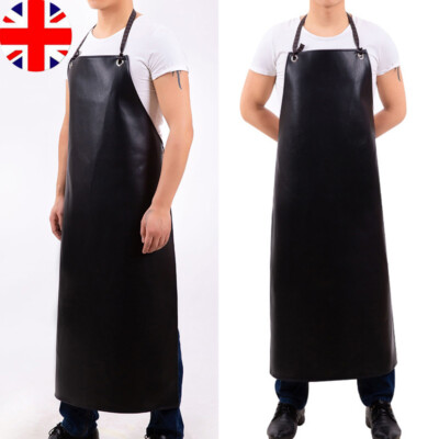 Adult Waterproof PVC Apron Kitchen Butchers Chef Wipe Clean Leather ...