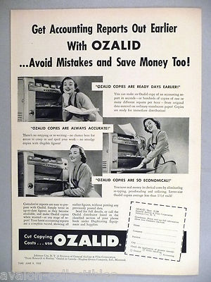 Ozalid Copier PRINT AD - 1953 ~~ photo copying machine | eBay