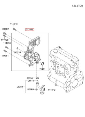 Genuine/OEM 213502F000 COVER ASSY-TIMING CHAIN for Kia Sorento R 09 | eBay