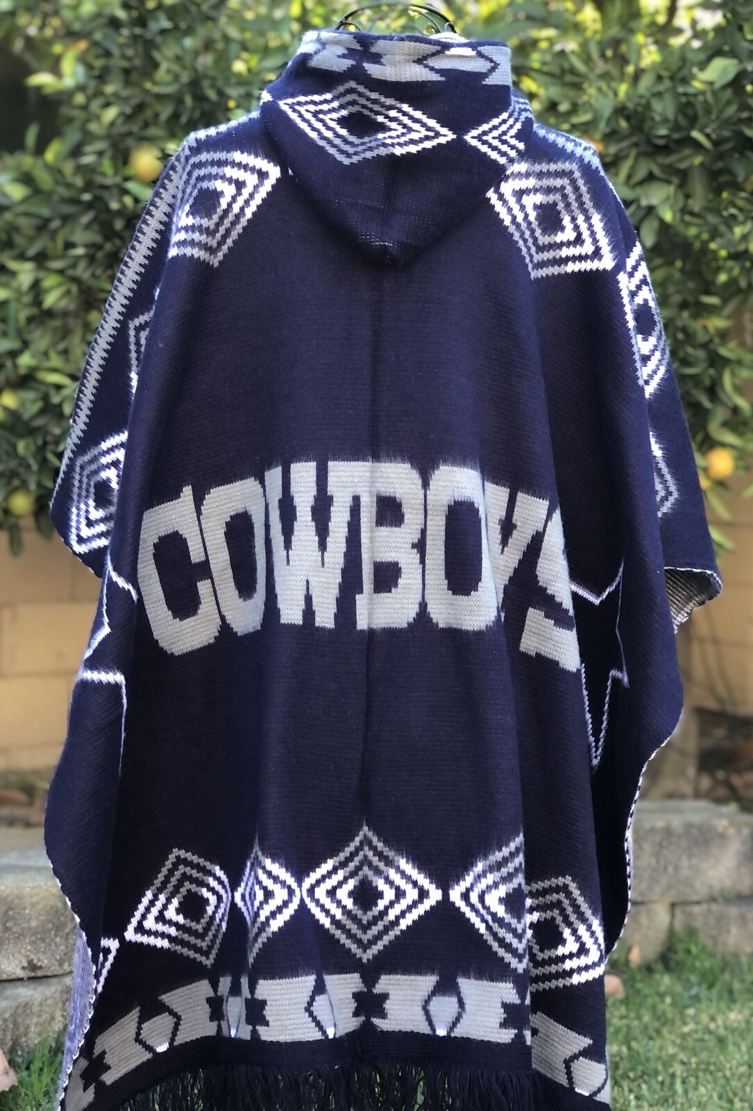 Dallas Cowboys Alpaca Wool Poncho American Football, Hooded,Made In ...