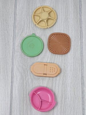 Set of 5 Vintage Tupperware Magnets Lids | eBay