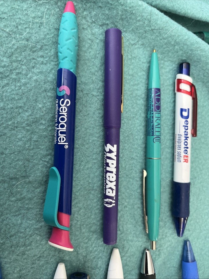 Lot Of 20 Vintage Pharmaceutical Drug Rep Pens! Adderal Zoloft Paxil ...
