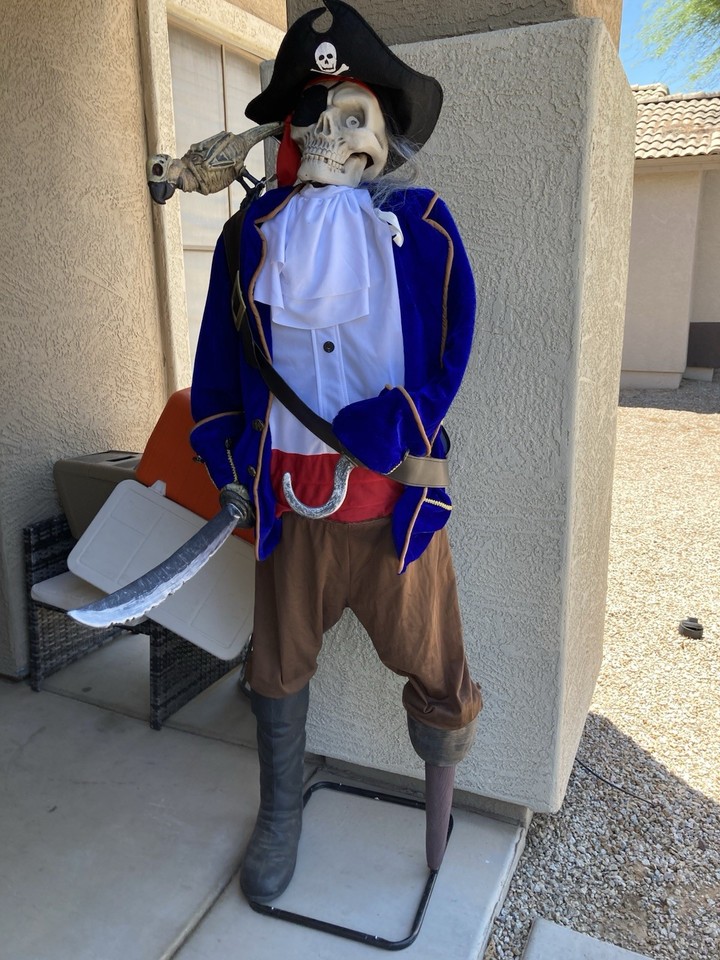 5 Ft Animated Skeleton Pirate Home Accent Halloween Home Depot ...