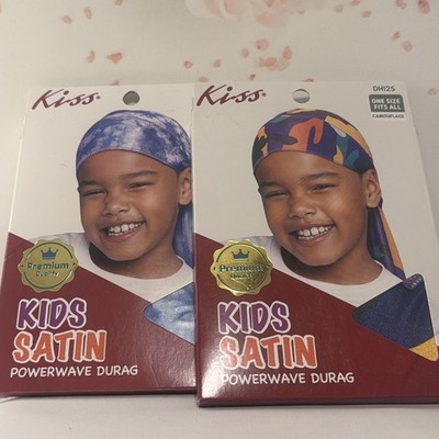 2pc Breathable Tie-Down KIDS Juniors DURAG Do Rag Stocking Cap Hair ...
