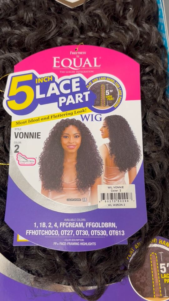 Freetress Equal Synthetic 5 Inch Lace Part Kitron Style Curly Hair Wig ...