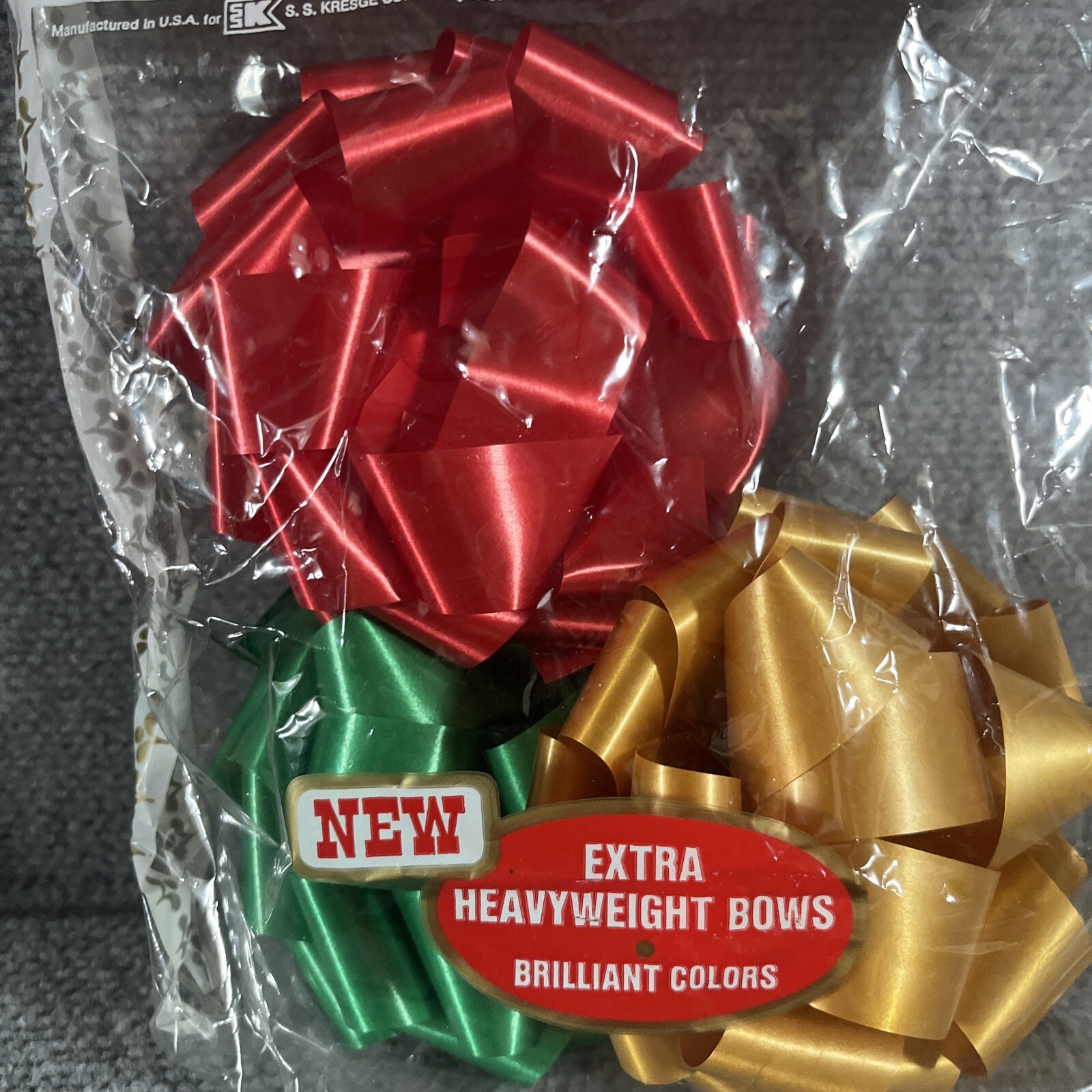 NOS Vintage Kmart Box of 10 Gift Wrap Ribbons 180 Ft Made in USA W/ 3 ...