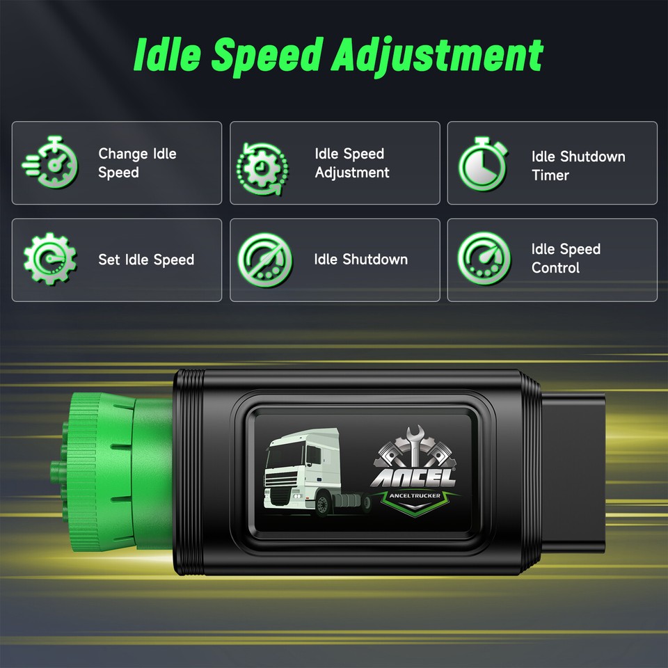 Heavy Duty Truck Scanner OBD2 for Cummins Caterpillar Engine Idle Speed ...