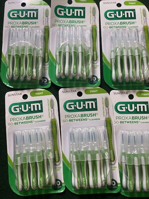 GUM Proxabrush Go Betweens Interdental Brushes, Tight GREEN 10ct x 6 ...