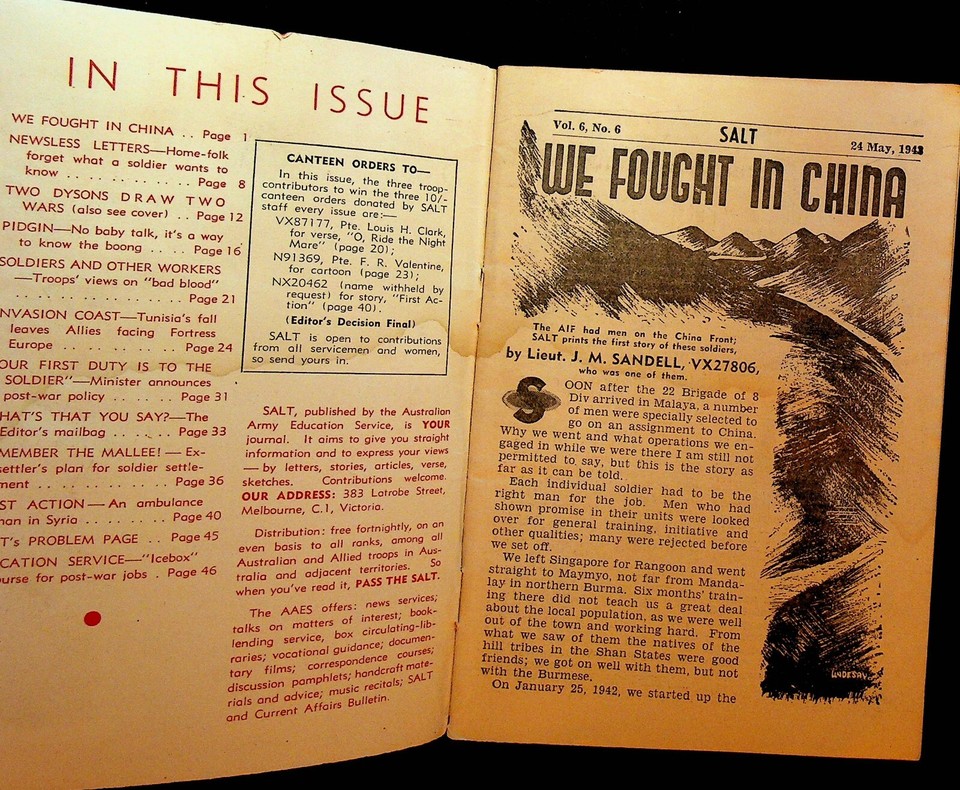 Salt Magazine May 24 1943 Australian WWII Army China Tunisia Mallee | eBay