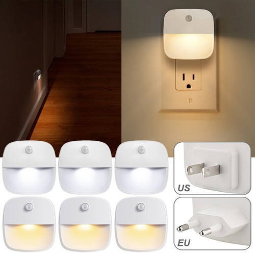 Plug-in LED Motion Sensor Night Light Motion Activated Energy Efficient ...