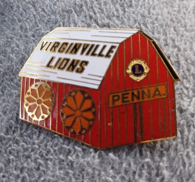 Lions Club International Pin Virginville Pennsylvania Barn shaped | eBay