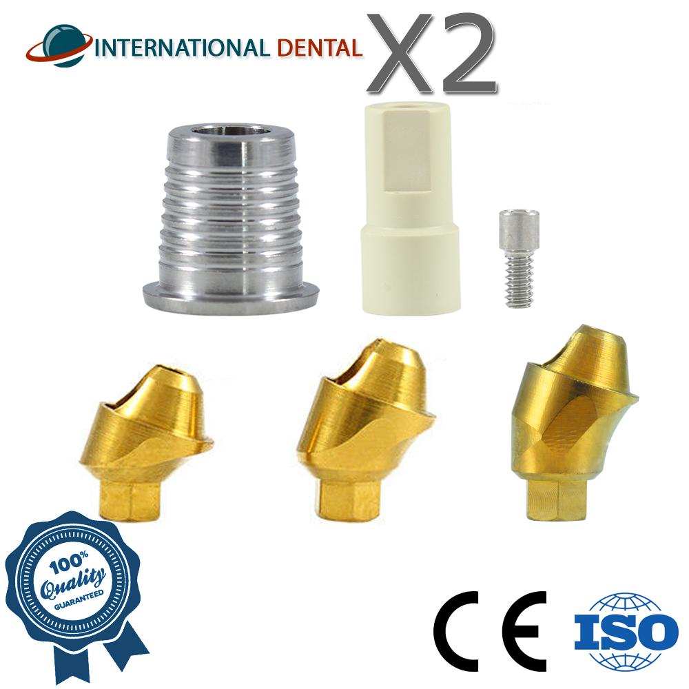 2 Angled Multi Unit 1.6mm CAD/CAM Set 17° Titanium Dental Int Hex 2 ...