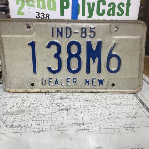 Vintage 1985 Dealer Indiana License Plate - Crafting Birthday MANCAVE ...