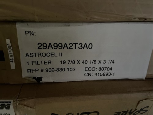ASTROCEL II CLEAN ROOM AIR FILTER 29A99A2T3A0 19 7/8” X 40 1/8” X 3 1/4 ...