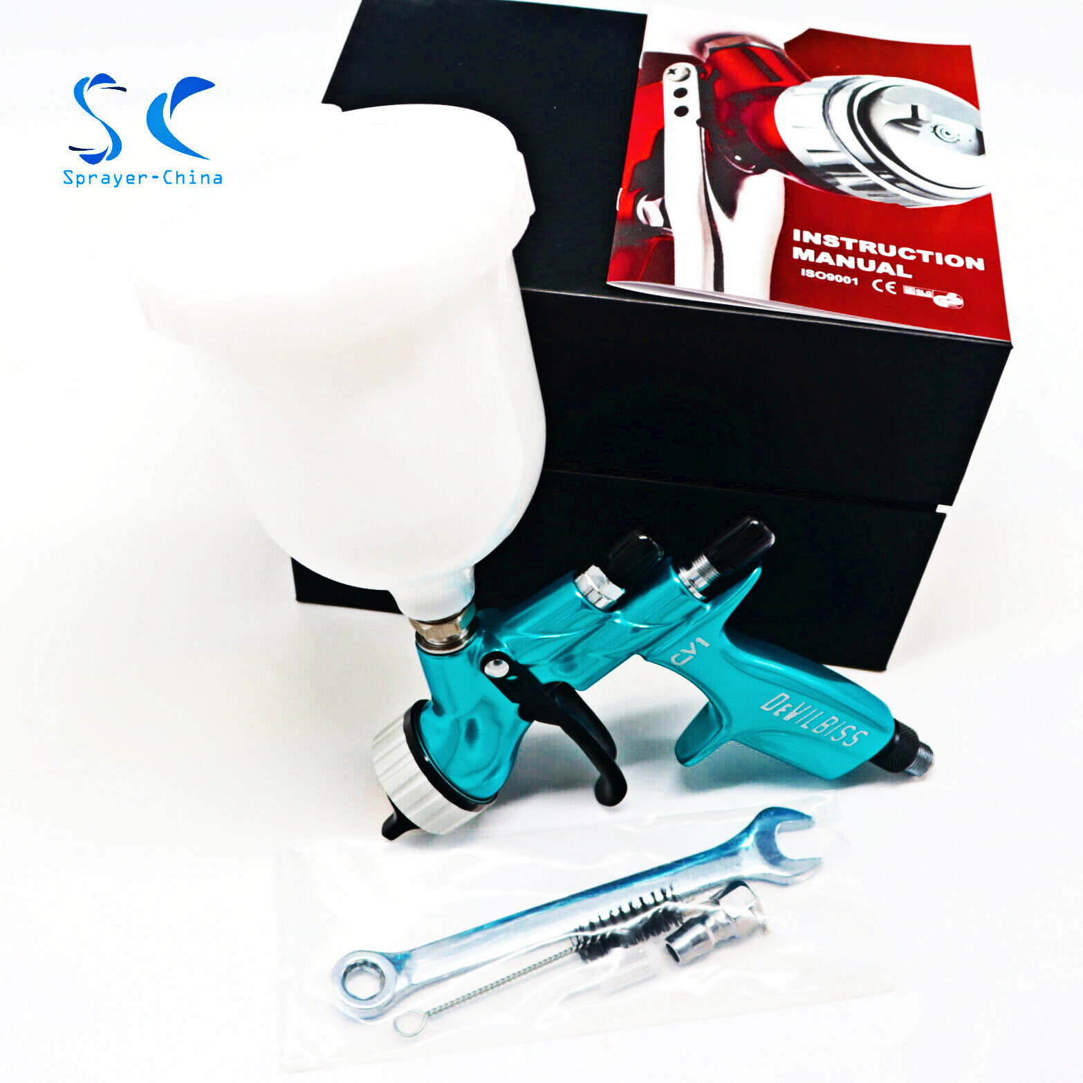 For Devilbiss Spray Gun HVLP Blue CV1 1.3mm Car Paint Tool Pistol 600 ...