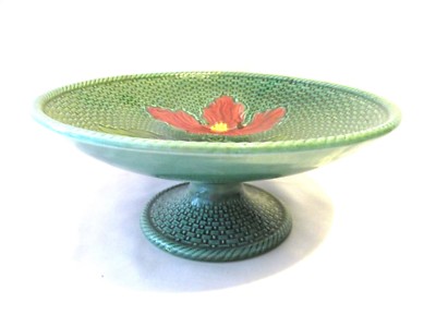LDBC GERMANY MAJOLICA HIBISCUS GREEN FOOTED COMPOTE COMPORT ZELL BADEN ...
