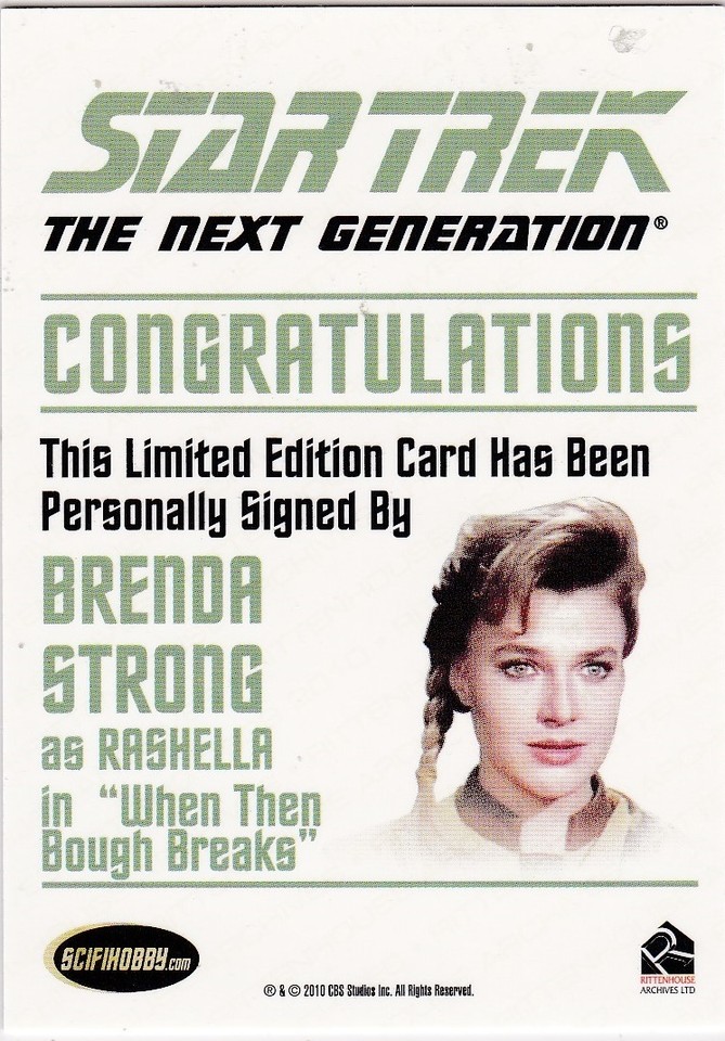 STAR TREK TNG HEROES & VILLAINS BRENDA STRONG AS RASHELLA AUTOGRAPH ...