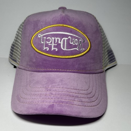 Von Dutch Purple Velvet Trucker Embroidered Snapback NWT Upside Down ...