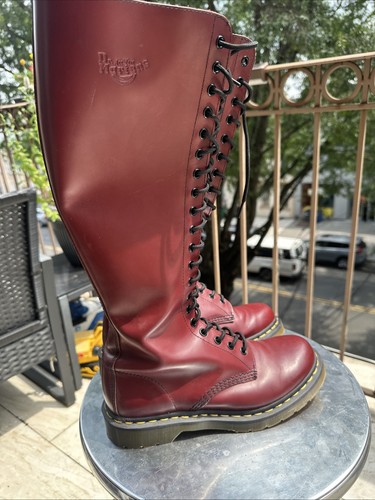 Doc Martens 1860 AW004 L-9 Size 9 Red Knee High 20 Eye Lace Up Boots | eBay