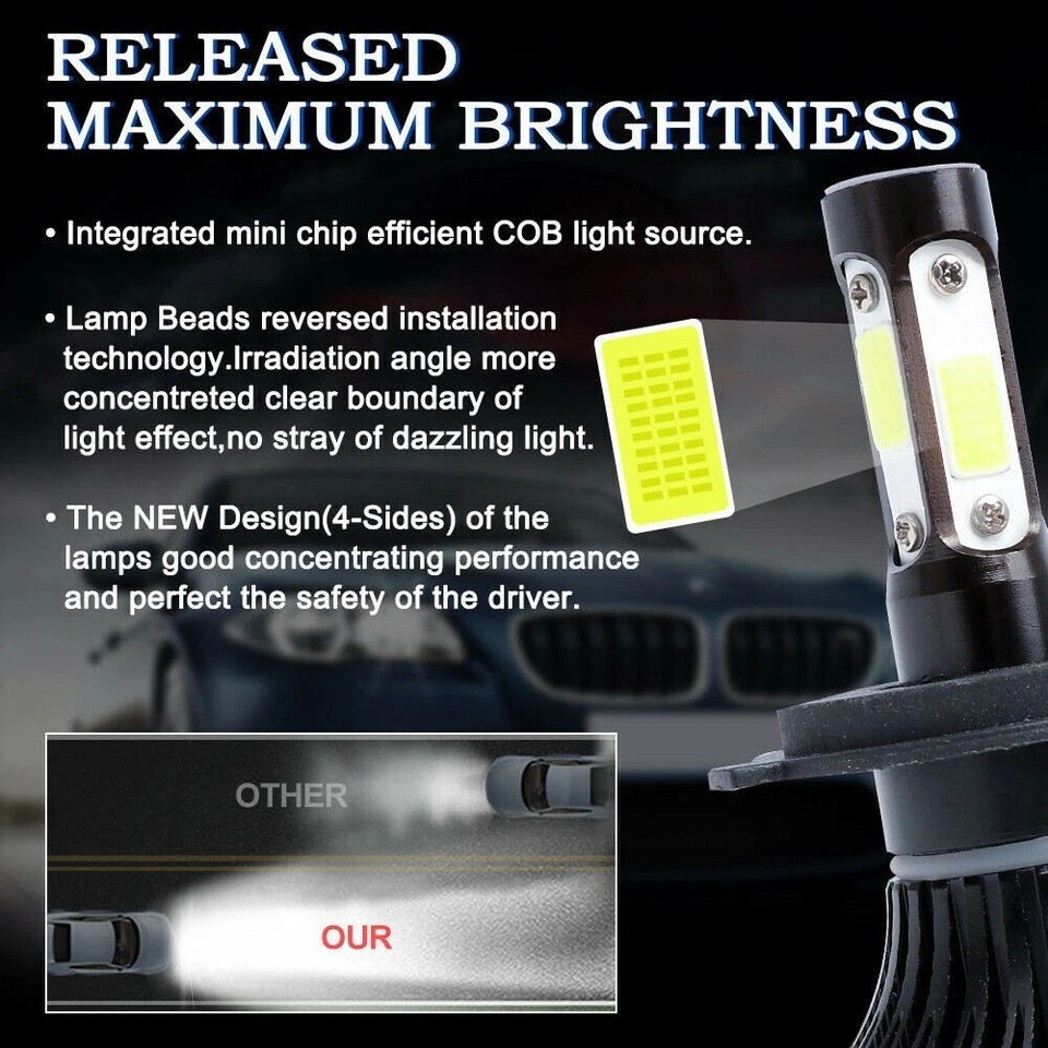 4x for GMC C15/C1500 1961-1972 Pickup C2500 5.75" 5-3/4" Round LED ...