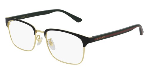Gucci GG0934OA Eyeglasses Men Black Gold Red Rectangle 54 New 100% ...
