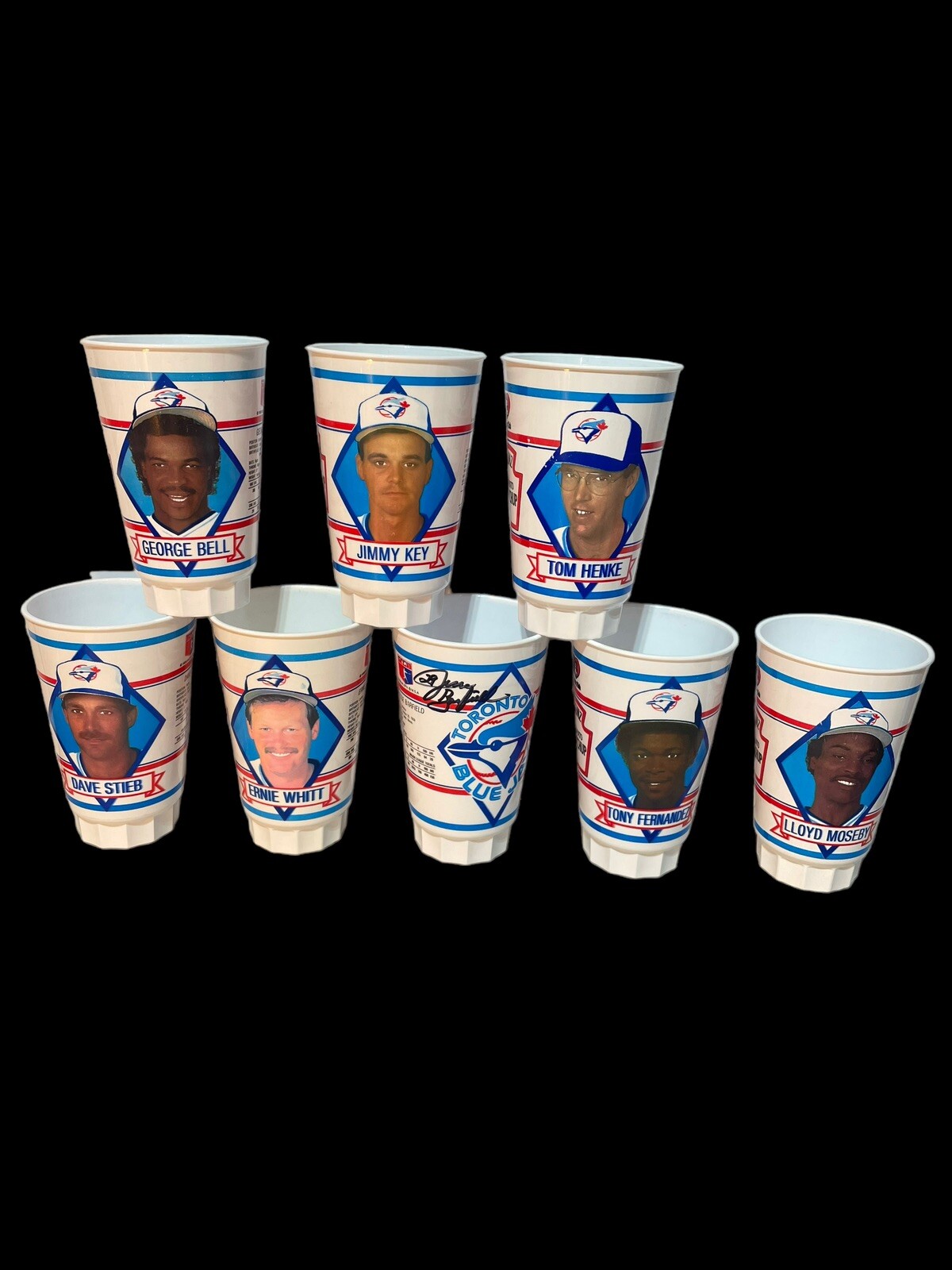 Set of 8 + AUTO 1988 MLB Toronto Blue Jays Baseball Plastic Cup Tumbler ...