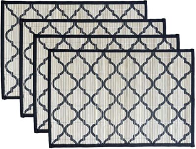 Set of 4, Quatrefoil Bamboo Dining Table Mats Place Mats for Dining ...