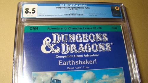 MODULE CM4 EARTHSHAKER! *CGC 8.5 WHITE* DUNGEONS DRAGONS HIGHEST GRADED ...