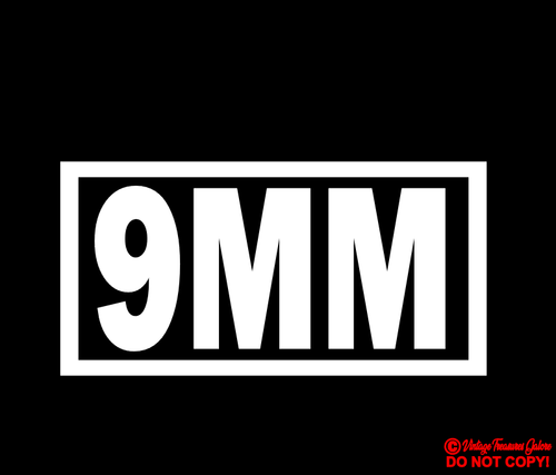 9MM Vinyl Decal Sticker Car Window Gun Ammo Rifle Case Safe Storage Box ...