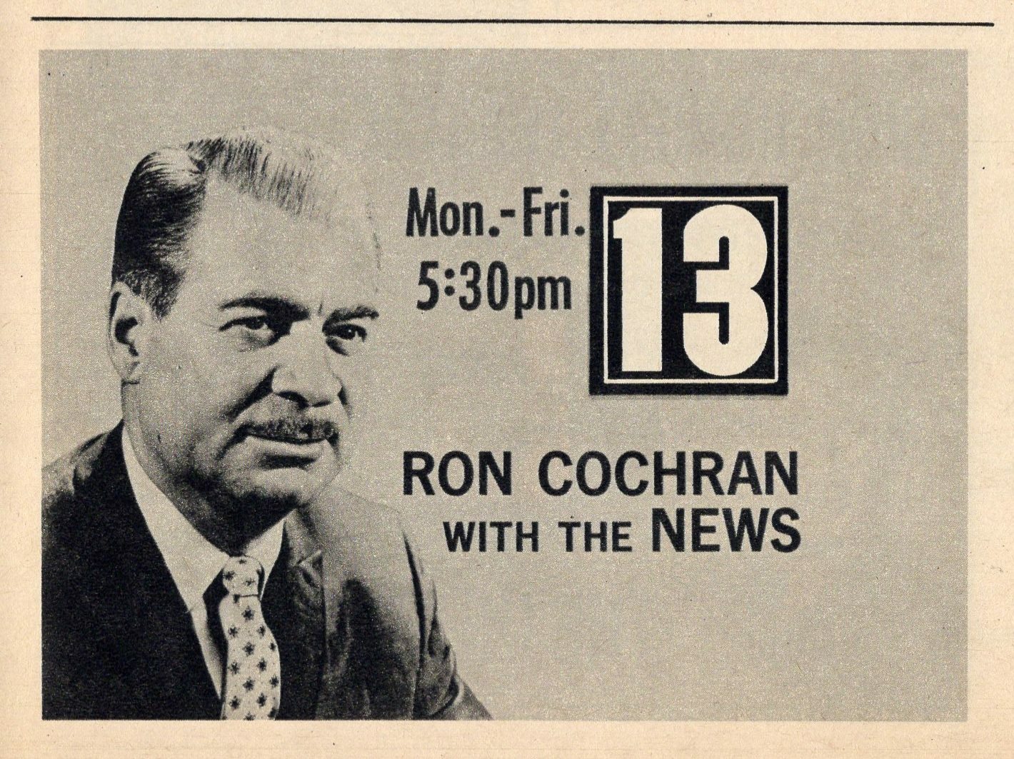 1963 WREX ROCKFORD,ILLINOIS TV AD~RON COCHRAN NEWS REPORTER | eBay