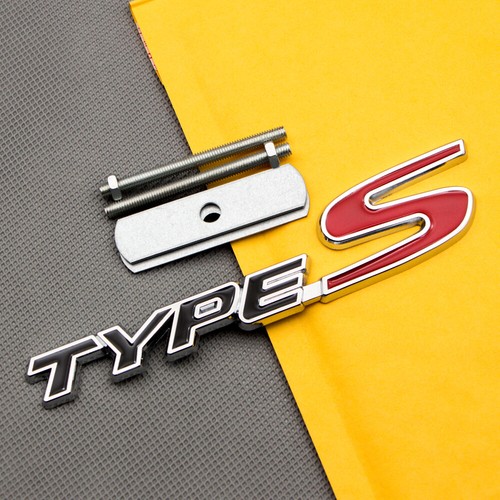 3D Metal Black & Red Coated TYPE-S Grille Emblem Chrome Front Grill ...