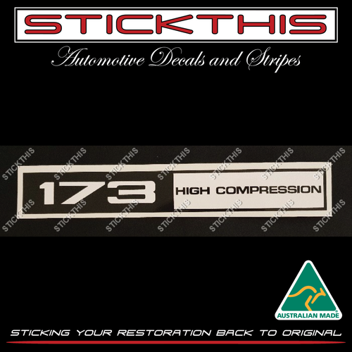 Holden HQ - 6cyl (2.8L) 173 High Compression Rocker Cover Decal Sticker ...