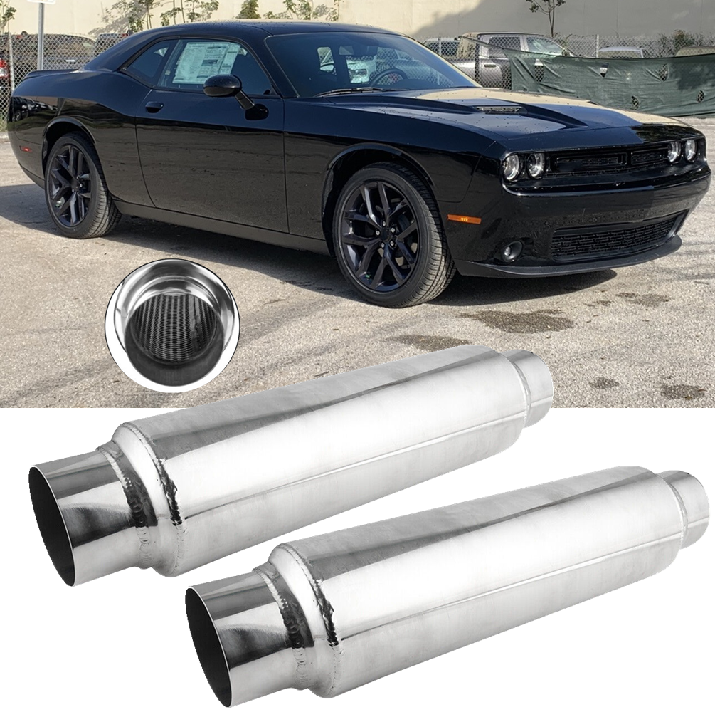 2X 2.5'' Inlet/Outlet 16'' L Muffler Resonator Exhaust for Dodge ...