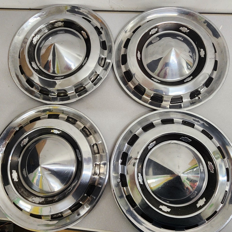 1950s? CHEVROLET CHEVY BELAIR NOMAD HUBCAPS WHEEL COVERS ANTIQUE ...