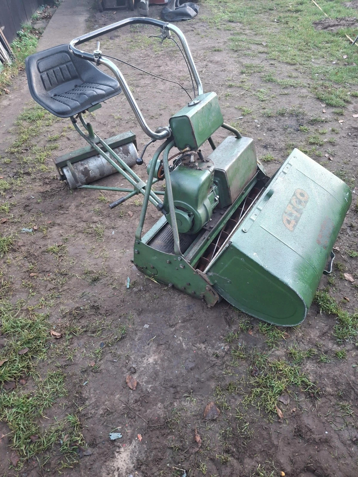 Old Vintage Atco Ride On Cylinder Mower with seat Barn Find | eBay UK