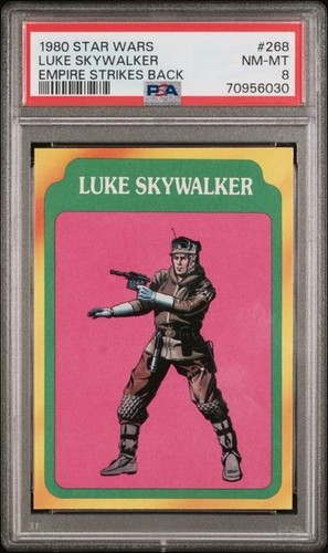 PSA 8 LUKE SKYWALKER 1980 STAR WARS #268 GRADED LUCASFILM MARK HAMILL ...