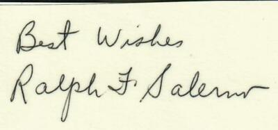 "Authority on Organized Crime" Ralph Salerno Hand Signed 2X5 Card | eBay