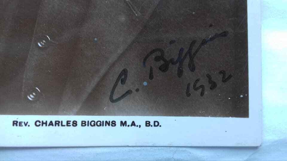 Vintage postcard real photo Rev Charles Biggins including signature ...