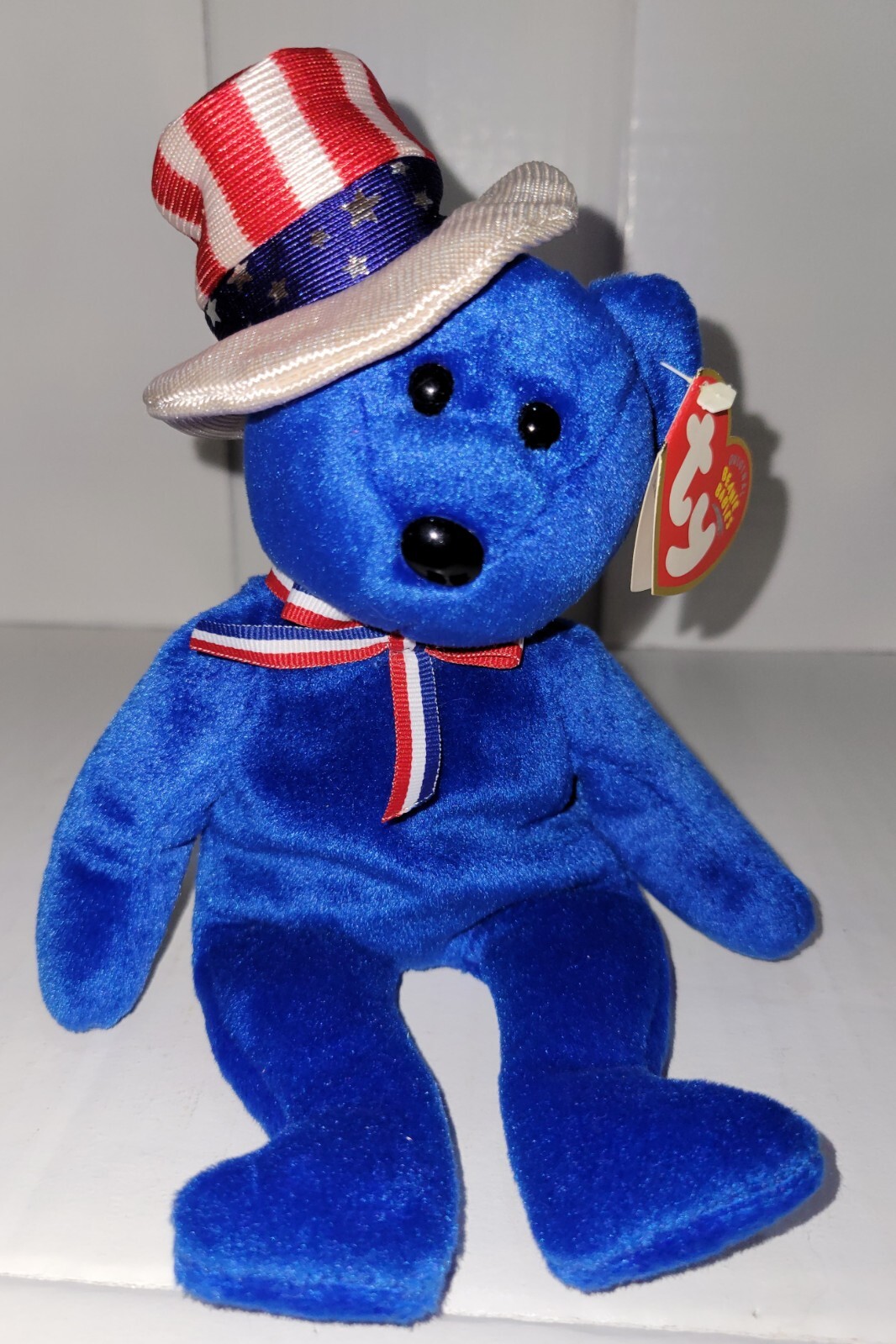 TY Uncle “Sam” Beanie Baby Blue Bear 7/4/2003 America Fourth Of July | eBay